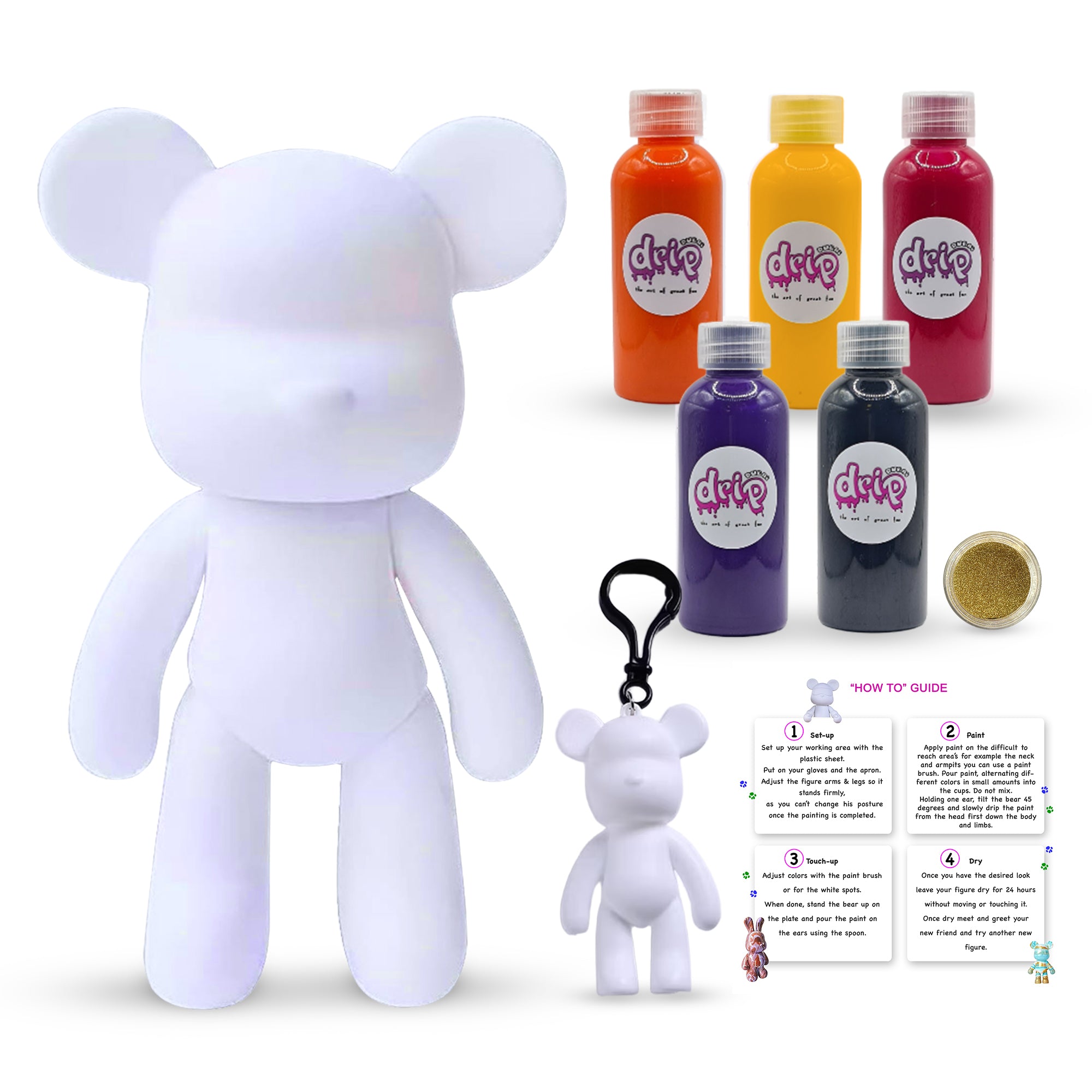 DIY Bear Piggy Bank Kit 33 cm – Sunrise Dunes | Dubai Drip Art
